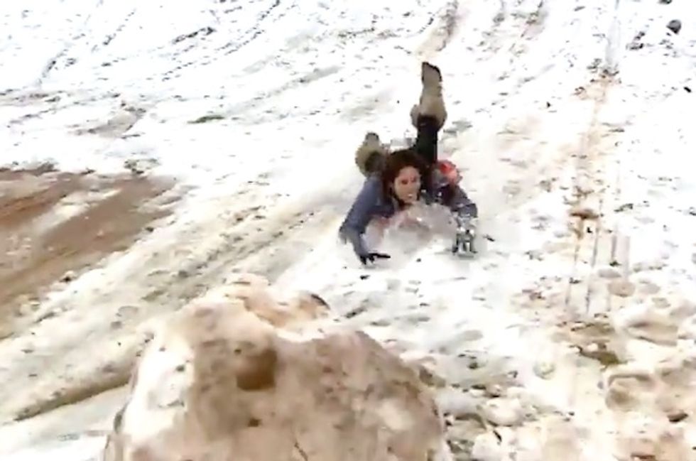 Fail! TV Reporter Doing Live Segment on 'Proper' Sledding Ends Up ...