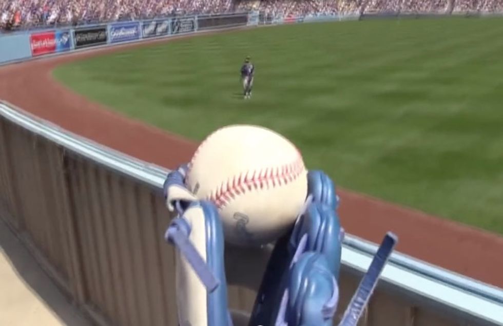 The perfect snow cone!': Dodgers fan records his own home run catch ...