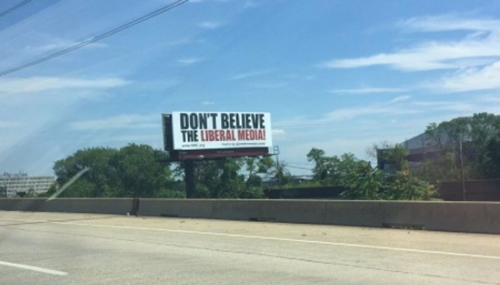 Don't Believe the Liberal Media': Warning Signs Welcome DNC Attendees ...