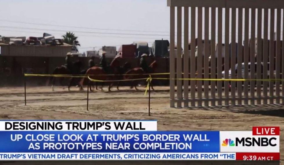 During MSNBC report on Trump border wall prototypes, illegals spotted ...