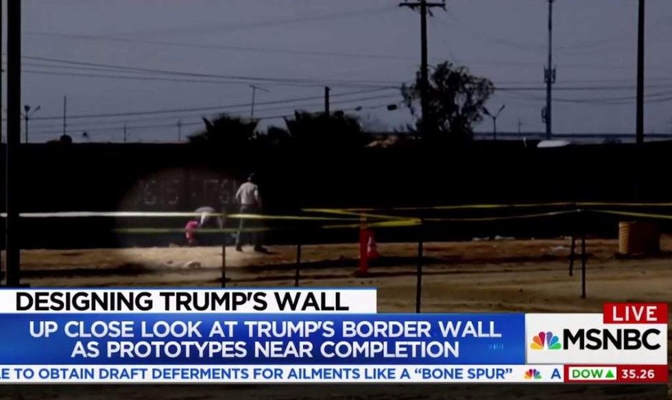 During MSNBC report on Trump border wall prototypes, illegals spotted ...